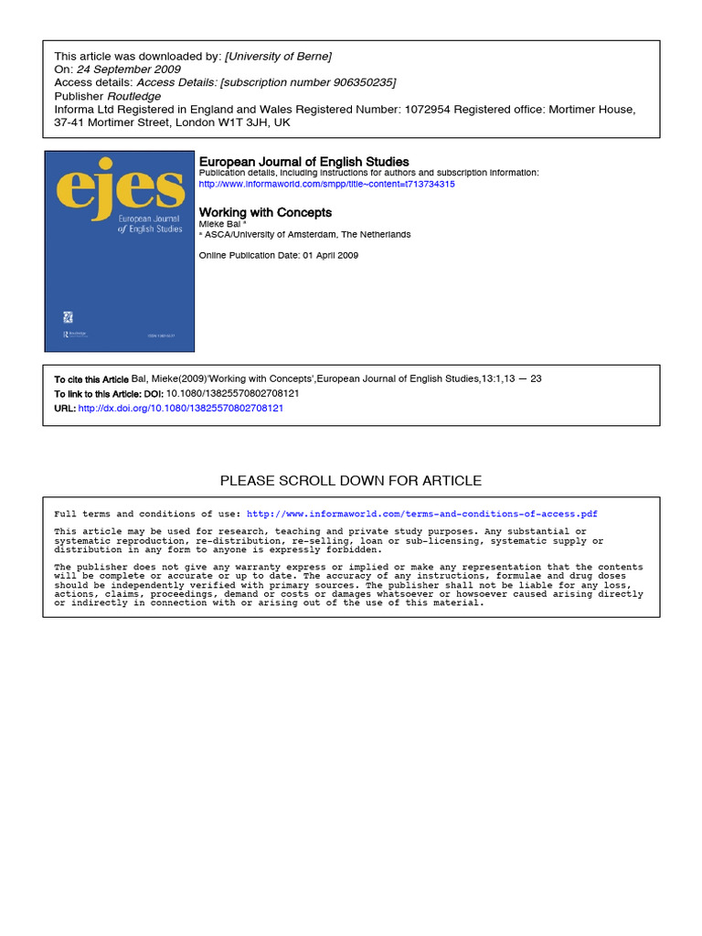 European Journal of English Studies: Please Scroll Down For Article ...