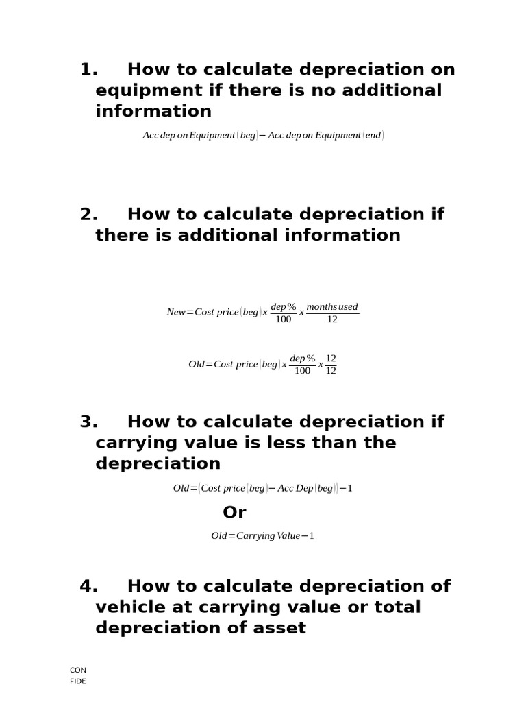 Accounting Formulas for Grade 12 | PDF | Depreciation | Equity (Finance)
