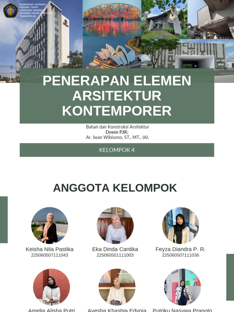 Kelompok 4_Bahan Dan Konstruksi Arsitektur_Arsitektur Kontemporer | PDF
