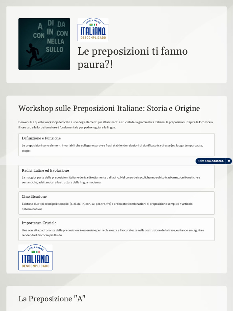 Le Preposizioni | PDF