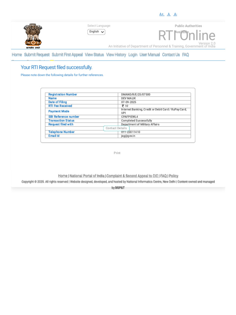 RTI Online __ Online RTI Information System | PDF | Service Industries ...