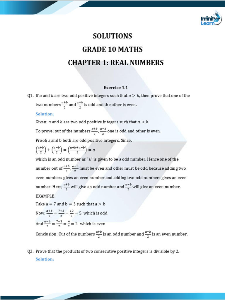 Grade 10 Maths: Real Numbers Solutions | PDF | Rational Number ...
