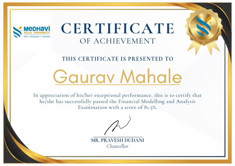 MSU Exam Certificate | PDF