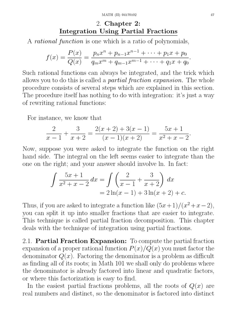 Integration by Partial Fractions and Reduction Formulas (3) | PDF | Factorization | Mathematical ...