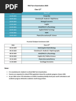 DATE SHEET of Mid Term 2025-2026 | PDF