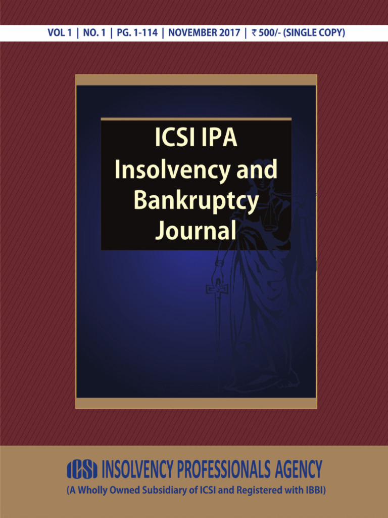 ICSI Insolvency Journal November 2017 | PDF | Bankruptcy | Insolvency