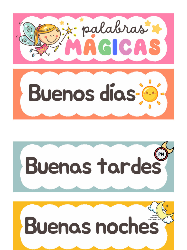 Fichas de Palabras Mágicas | PDF