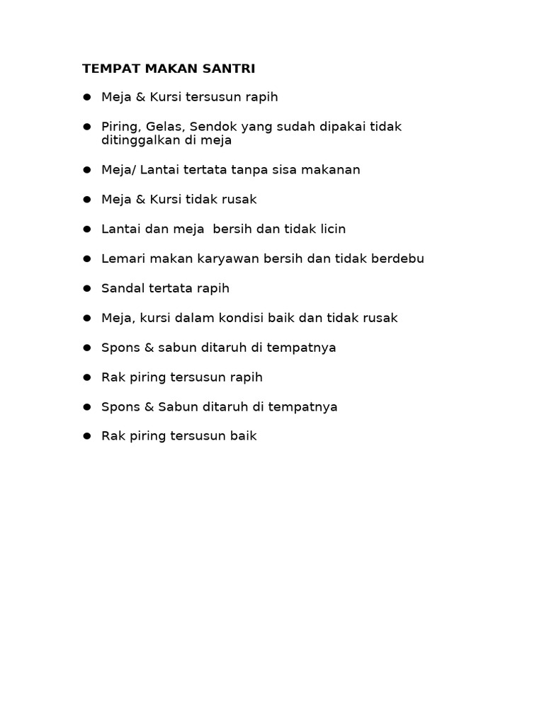 Kebersihan dan Kerapihan Pesantren | PDF