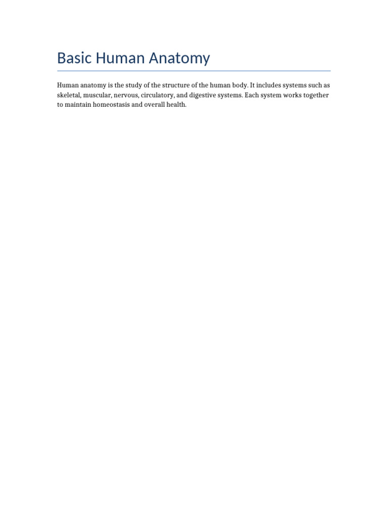 Document 2 Basic Human Anatomy | PDF