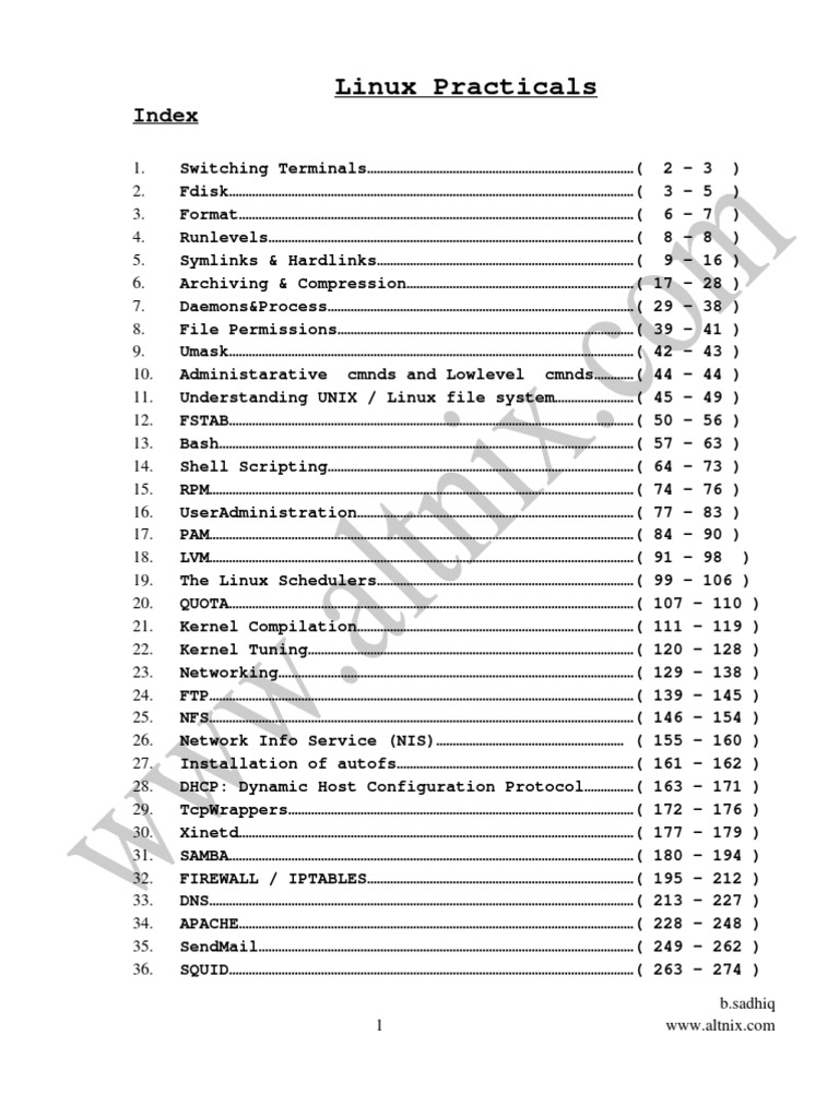 Notes Linux Basic Course By Altnix Pdf Process Computing Zip File Format 