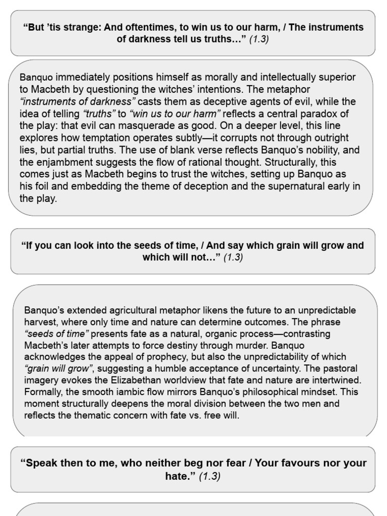 Banquo Shakespeare Macbeth Igcse Analysis | PDF | Courage