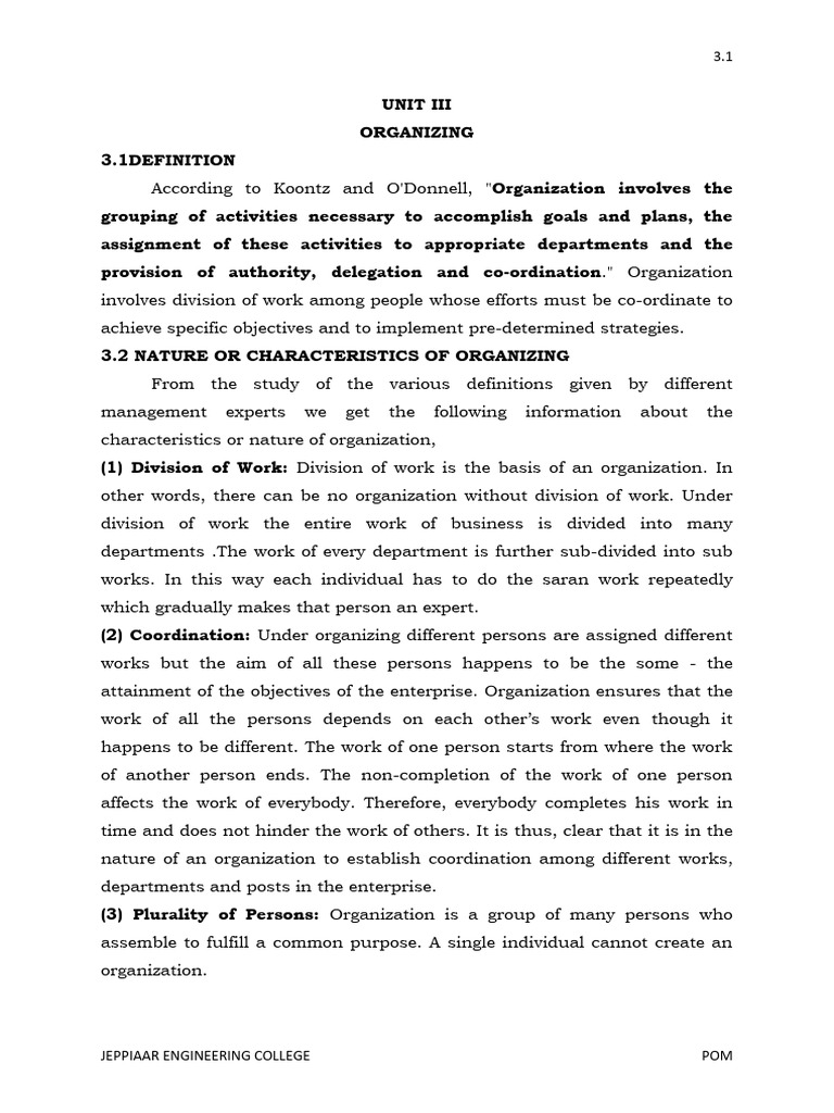 Ge3751 Pom Unit III | PDF | Organizational Structure | Hierarchy