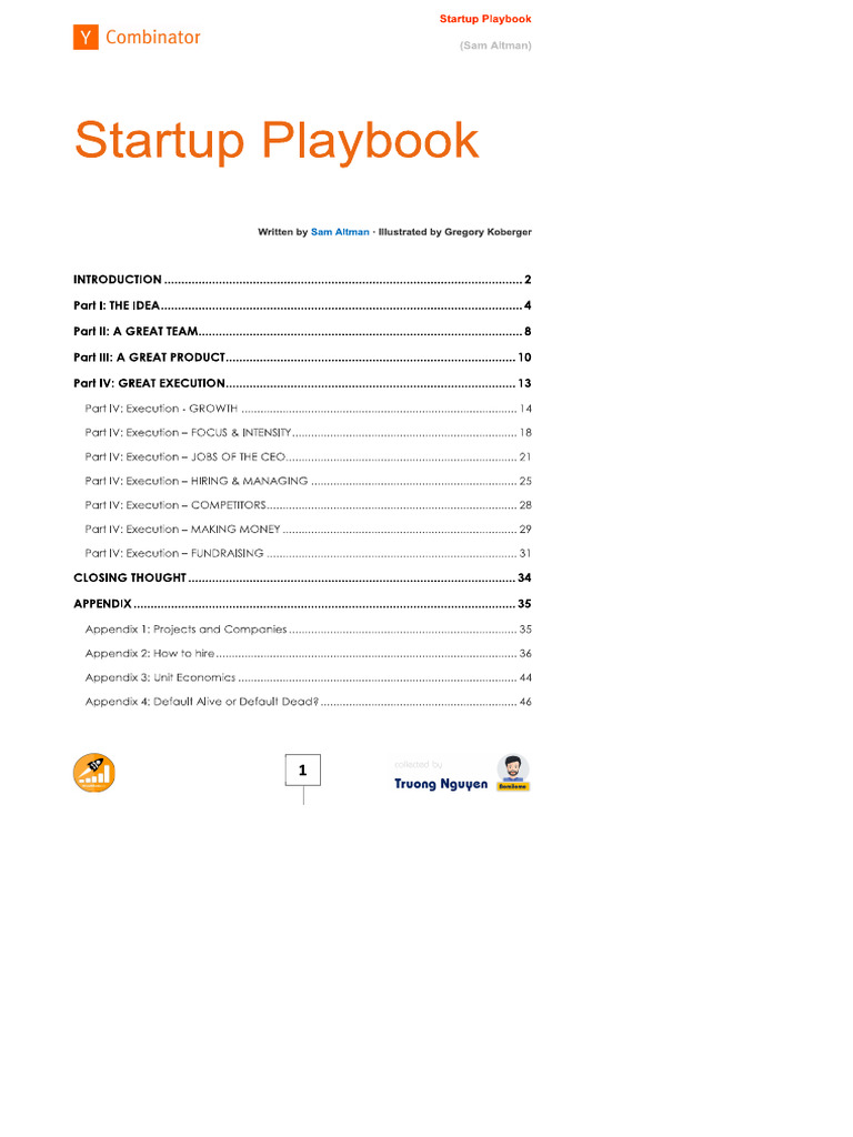 Start Up Playbook | PDF