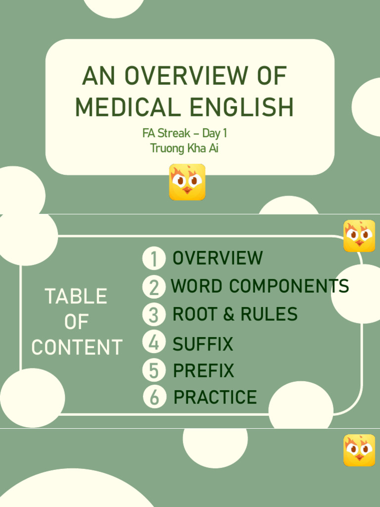 Day 1 An Overview of Medical English | PDF
