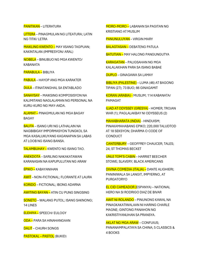 Soslit Midterm Lesson | PDF
