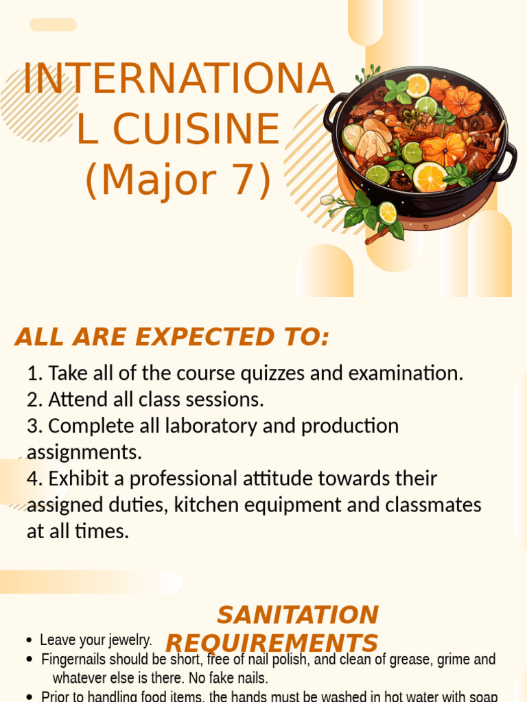 International Cuisine Course Overview | PDF | Foods | Wedding