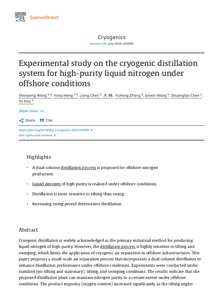 Offshore High-Purity Nitrogen Distillation | PDF | Distillation ...
