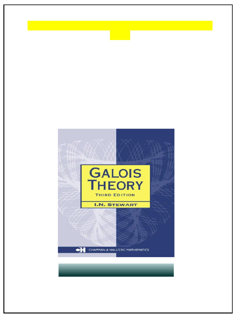Galois Theory 3rd Edition Ian N. Stewart Online PDF | PDF | Field (Mathematics) | Quadratic Equation