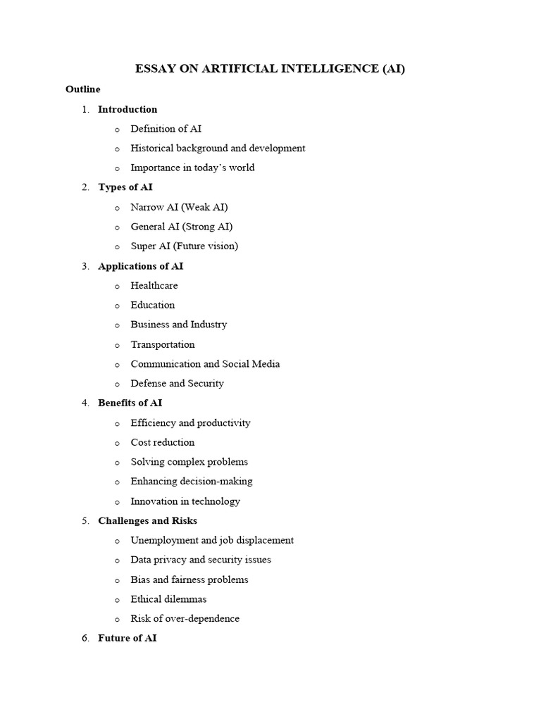 AI Essay Outline and Key Insights | PDF | Artificial Intelligence ...