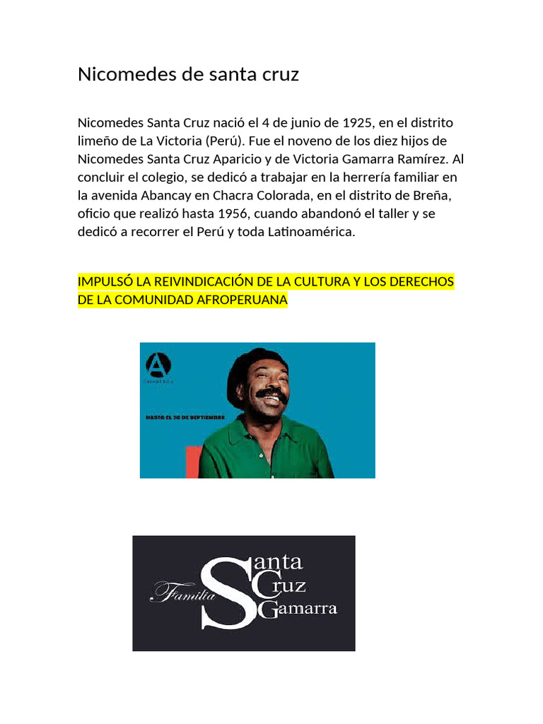 Nicomedes de Santa Cruz | PDF