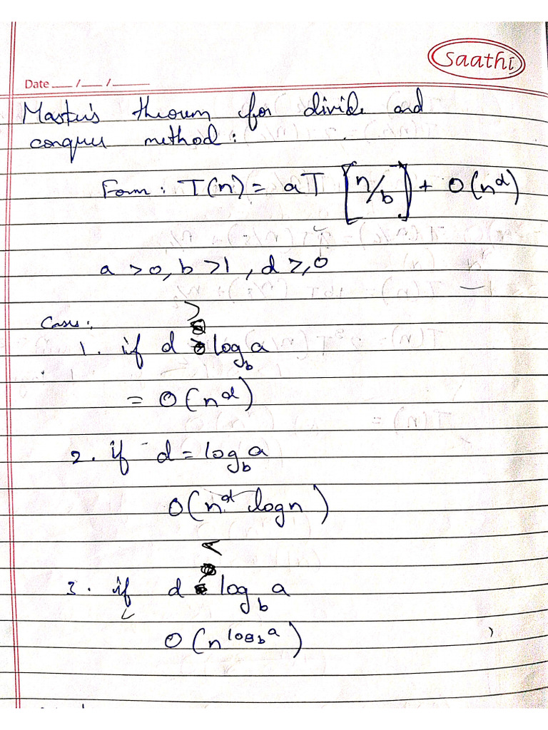 Master's Theorem For Divide and Conquer Method | PDF