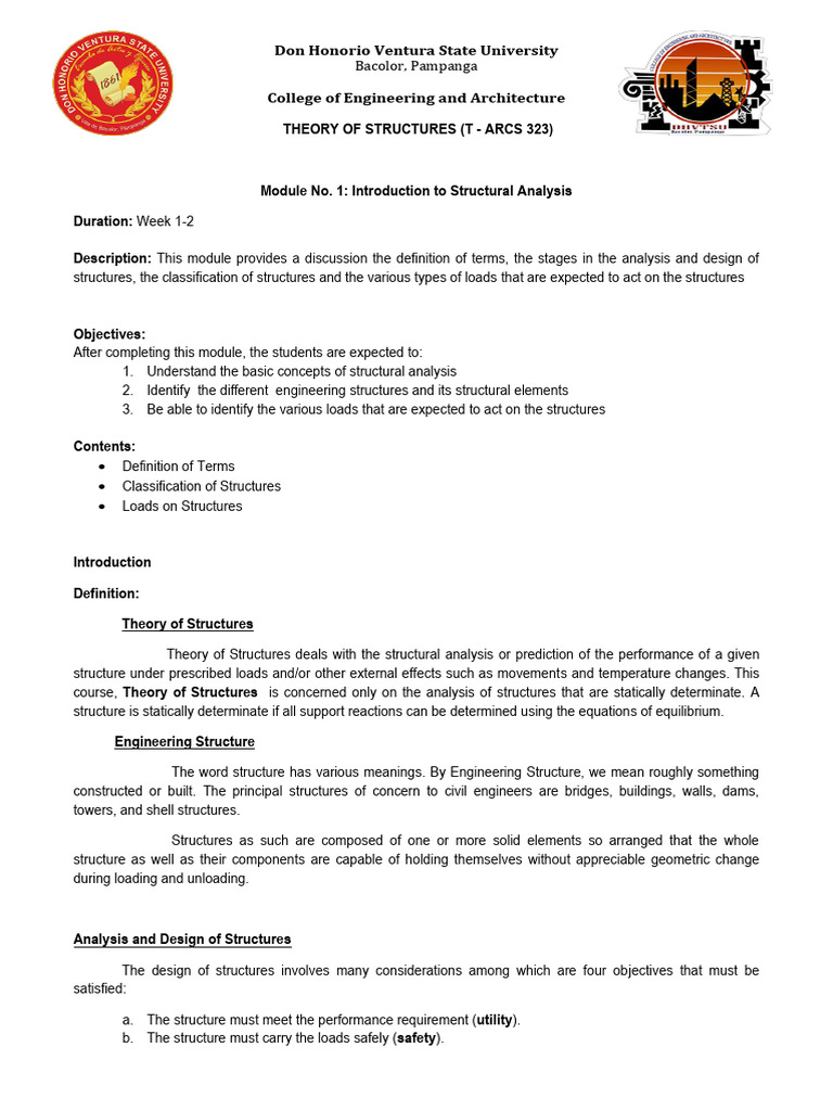 Introduction to Structural Analysis Module | PDF | Structural Load ...