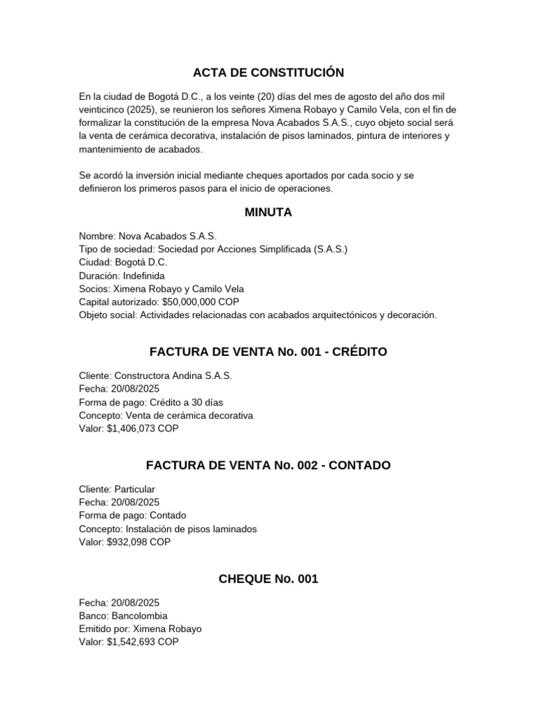 Nova Acabados Documentos Completos | PDF | Cheque | Bancos