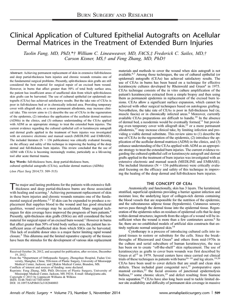 Fang T Clinical Application of Cultured Epithelial Autografts On ...