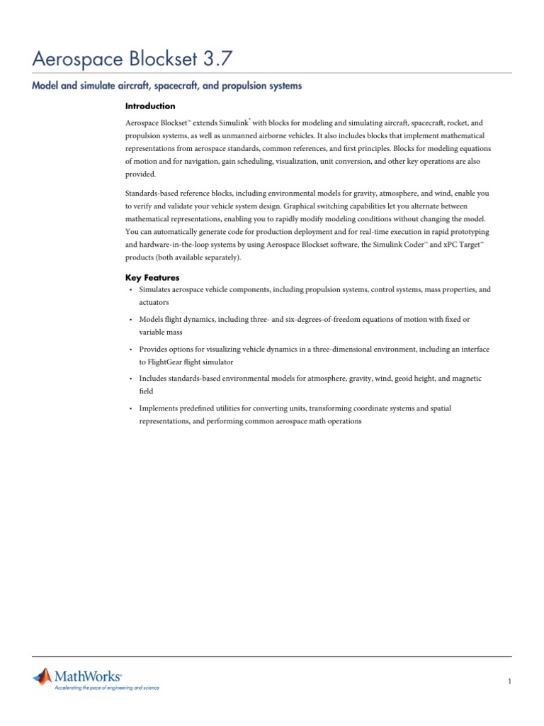 Aerospace Blockset | PDF | Flight Dynamics (Fixed Wing Aircraft ...