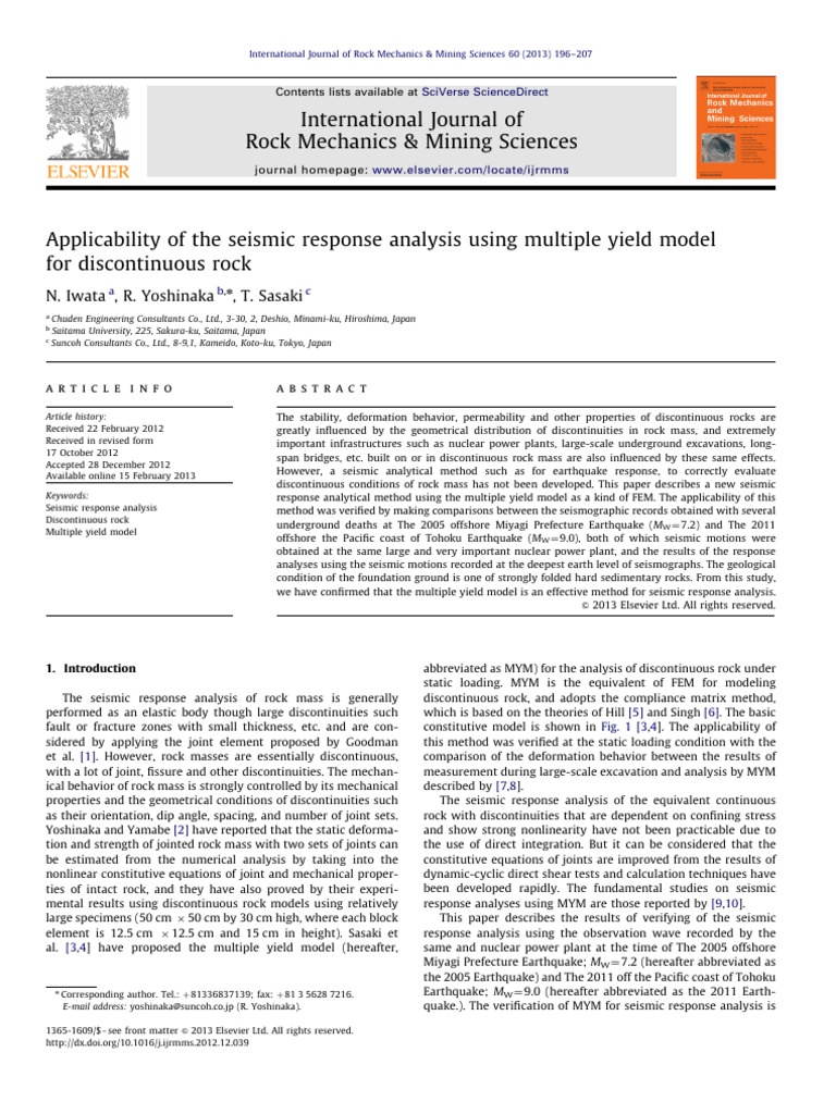 Applicability of The Seismic Response Analysis Using Multiple Yield ...
