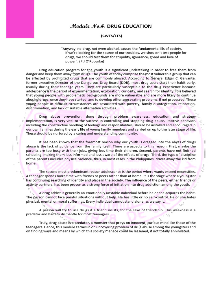 Youth Drug Education and Prevention Guide | PDF | Recreational Drug Use ...