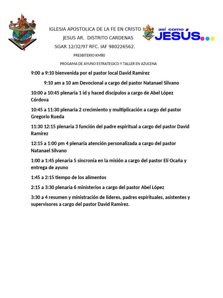 Programa de Ayuno El La Azucena | PDF