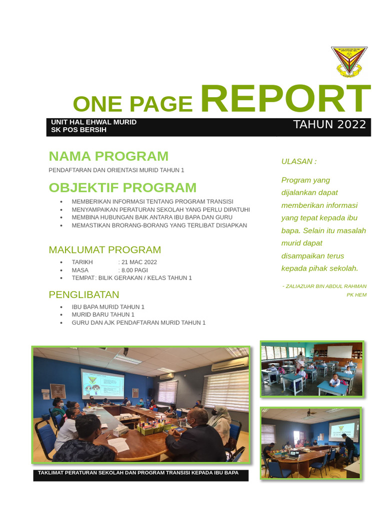 OPR 1 (ORIENTASI MURID) | PDF