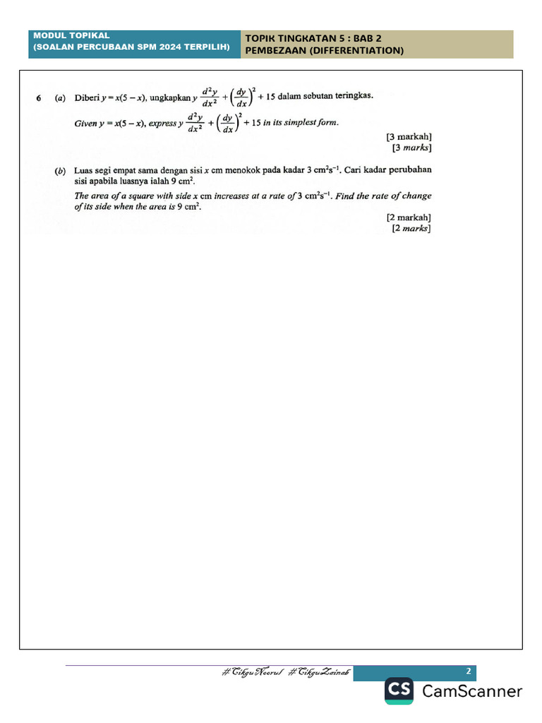 Modul Topikal Soalan Percubaan SPM 2024-299-305 | PDF