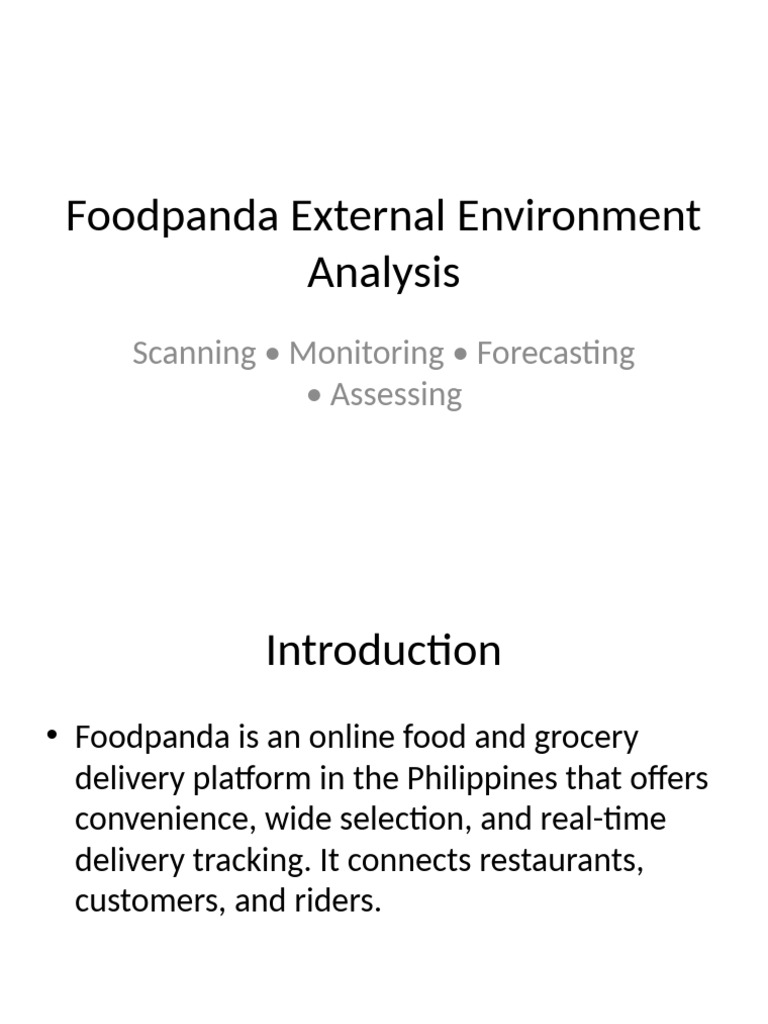 Foodpanda External Analysis | PDF