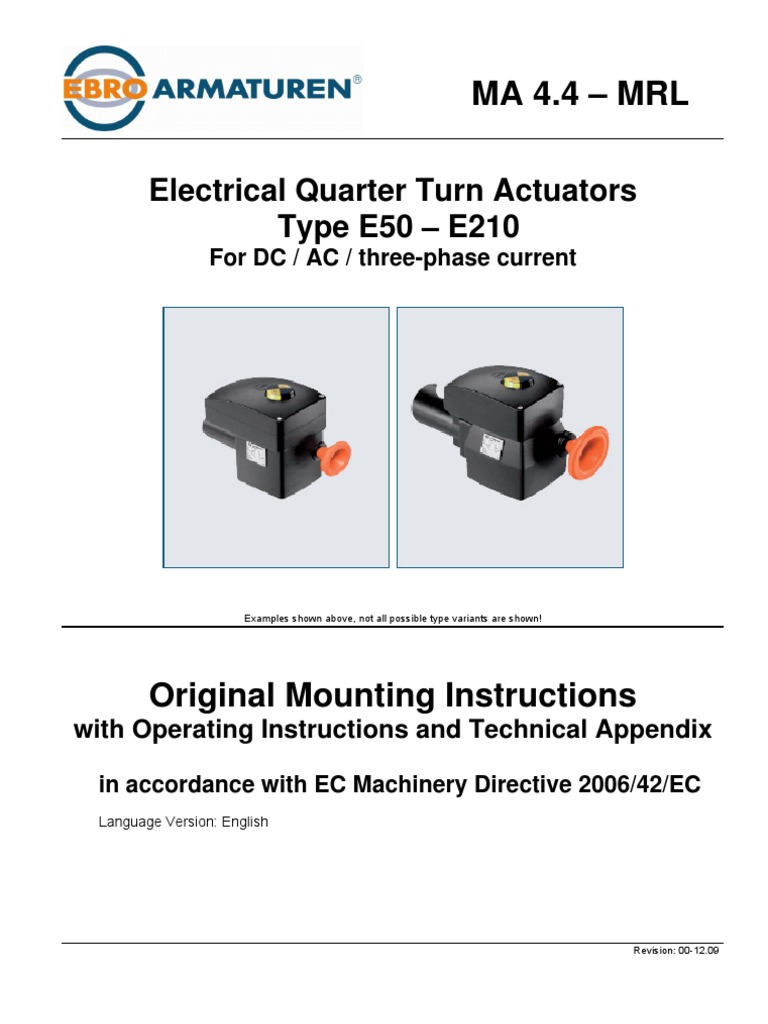 Electric Actuator Ebro E50-E210 | PDF | Switch | Vacuum Tube