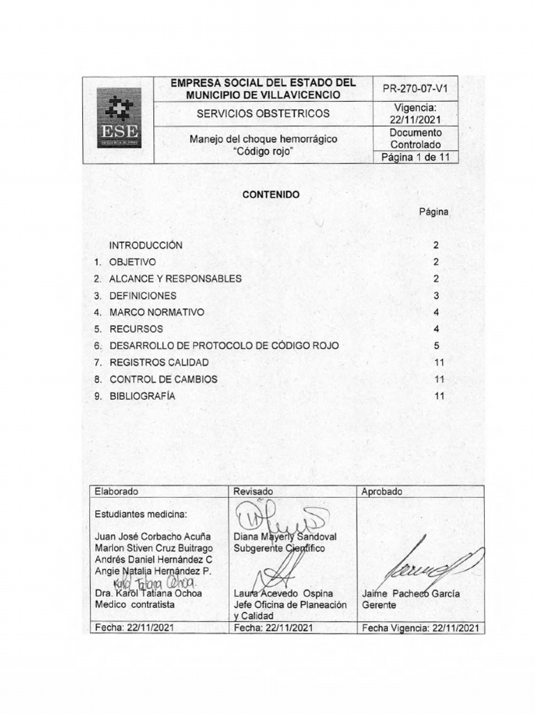 Protocolo Codigo Rojo | PDF