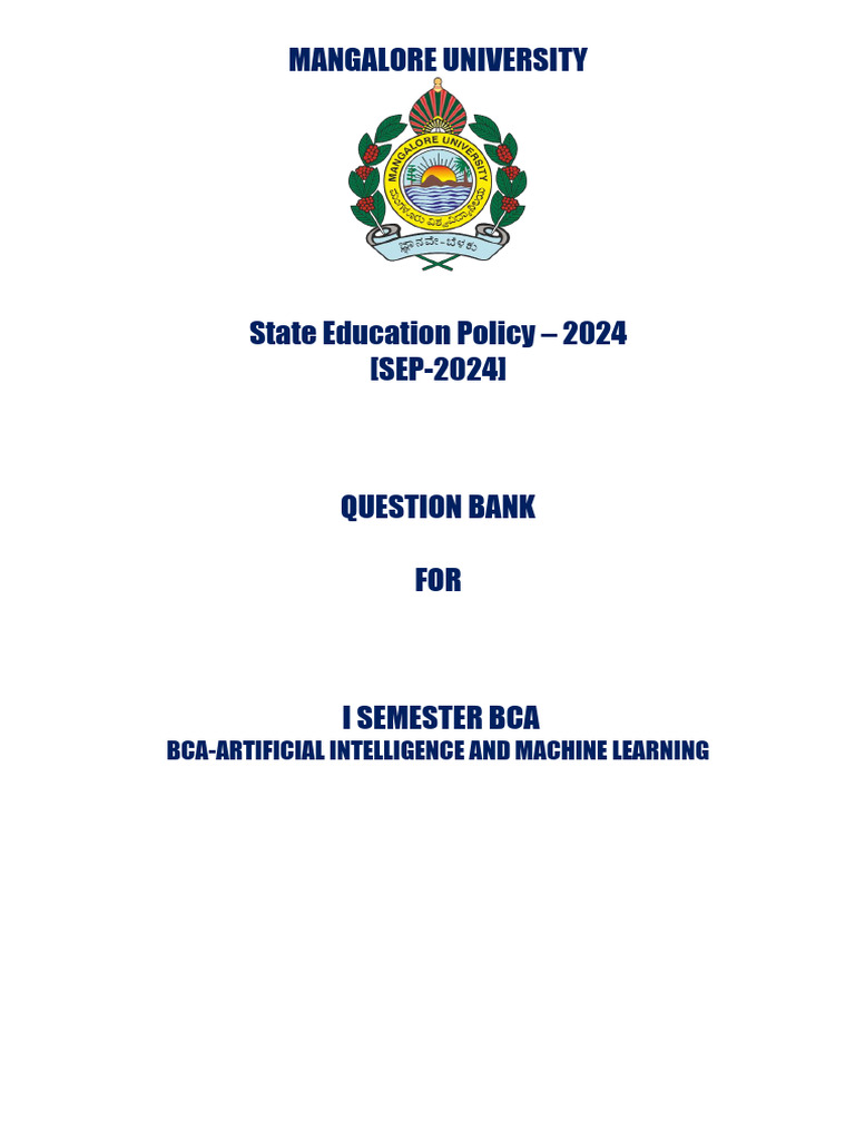 Sep Isem Bca Ai and ML Question Bank | PDF | Parameter (Computer ...