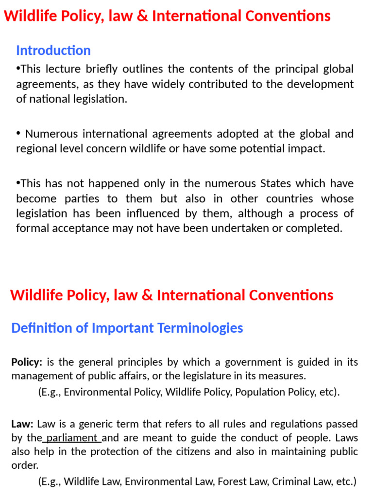 Wildlife Policy and International Conventions | PDF | Kyoto Protocol ...