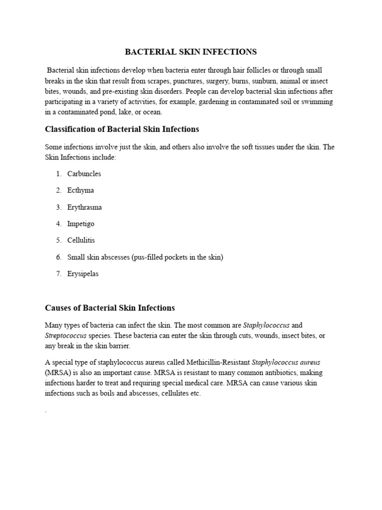 Bacterial Skin Infections - 014207 | PDF | Dermatology | Diseases And ...