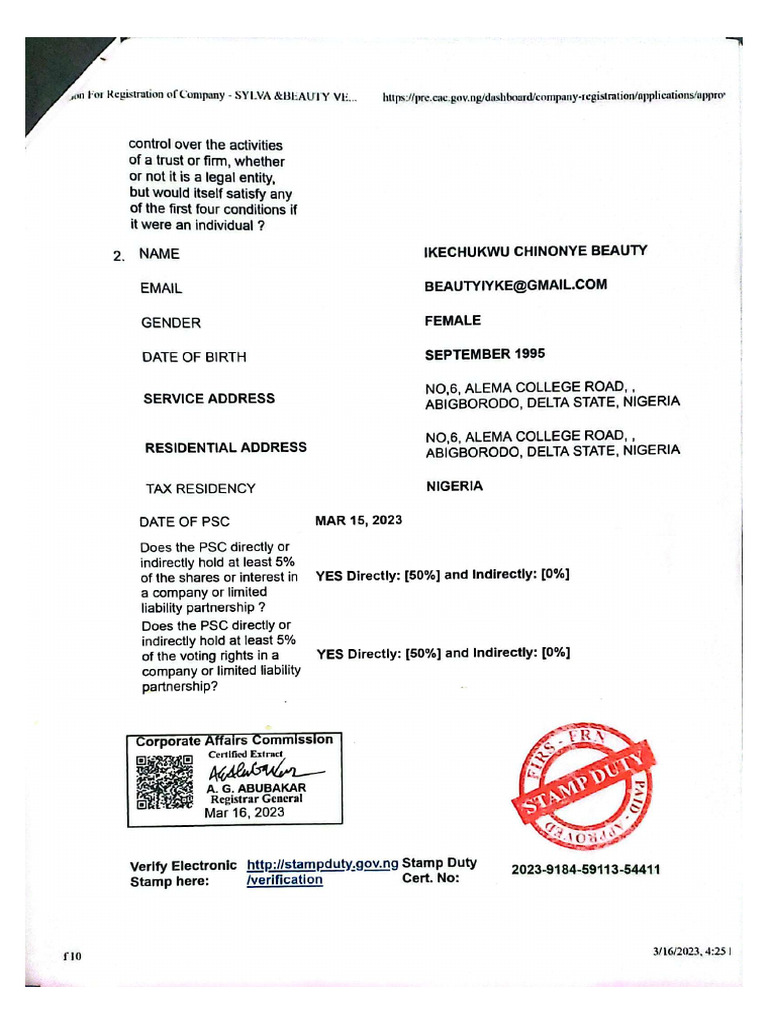 Partner Details On The Cac Document | PDF