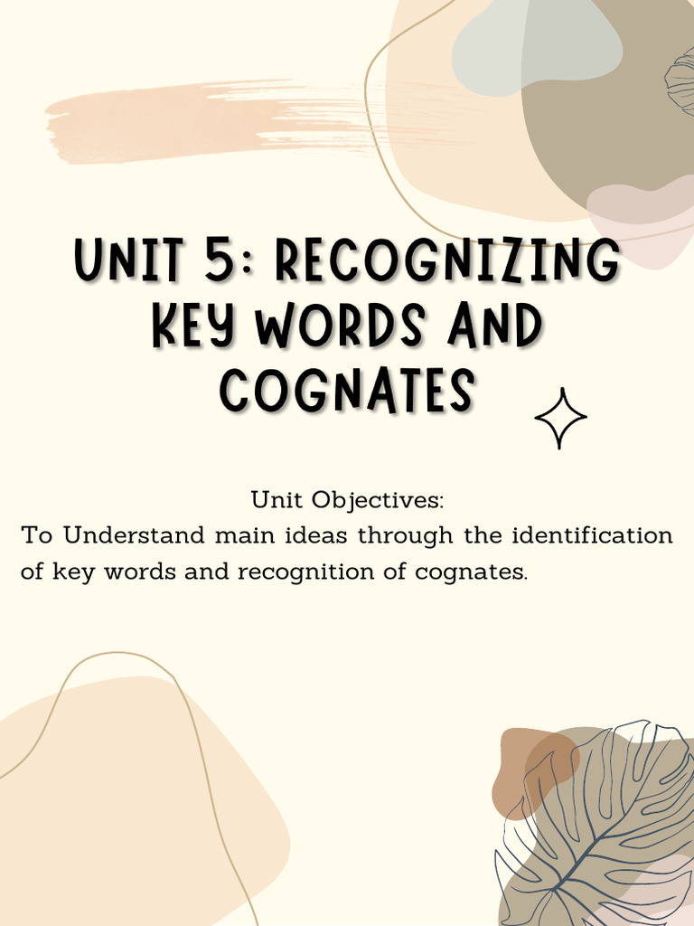 Recognizing Key Words and Cognates | PDF