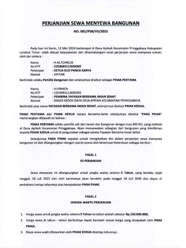 Sewa Menyewa SPPG Apit Aik | PDF