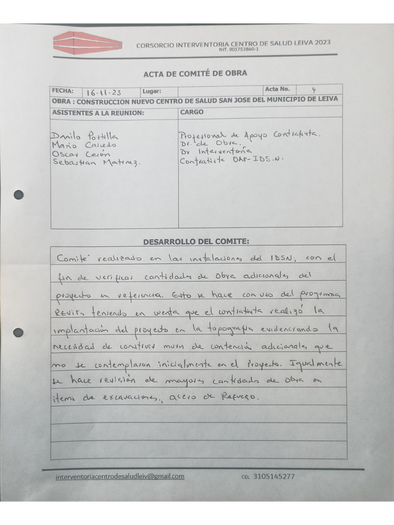 Comite 16 de Noviembre 2023 | PDF
