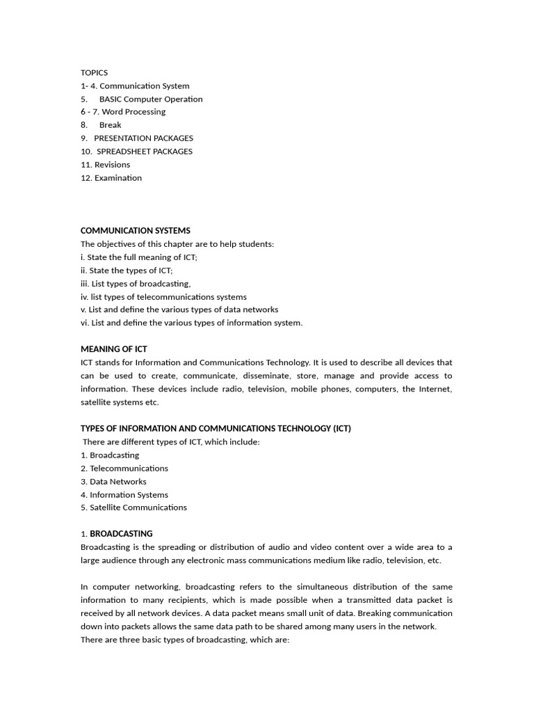 Year 10 Third Term Ict Note | PDF | Computer Network | Telephone