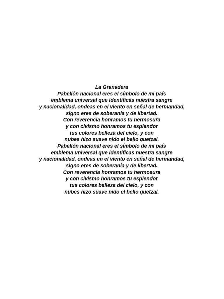 La Granadera, Himno, Jura de Guatemala | PDF