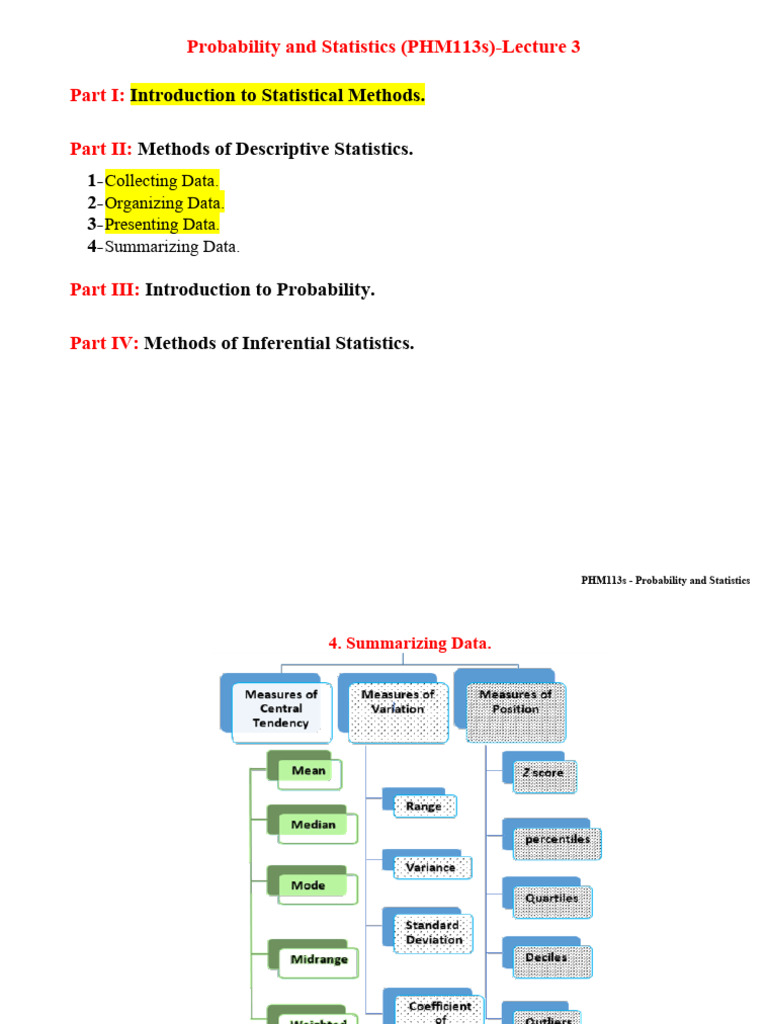 Statistical Methods Overview | PDF | Probability Theory | Descriptive ...