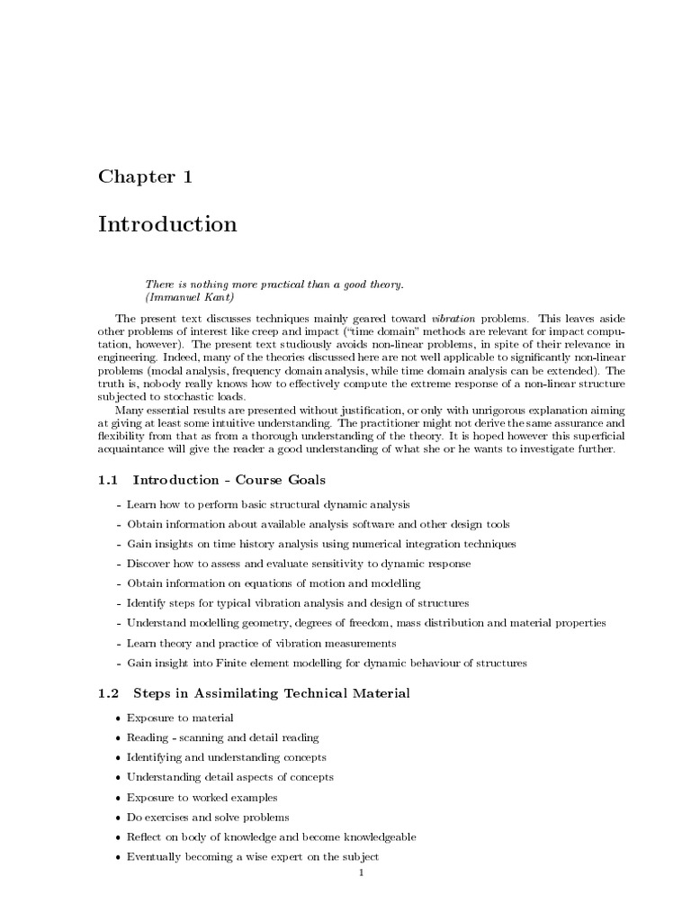 Dyn812 DynamicsNotes Chapter01 | PDF | Force | Finite Element Method