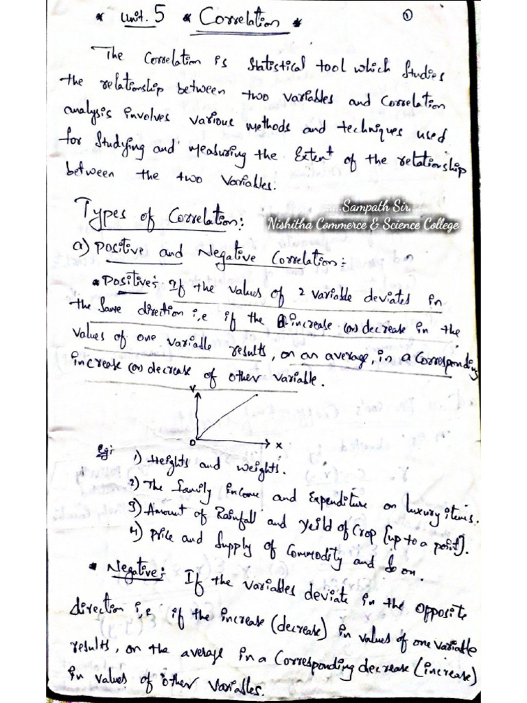 Karl Pearson Correlation Notes | PDF