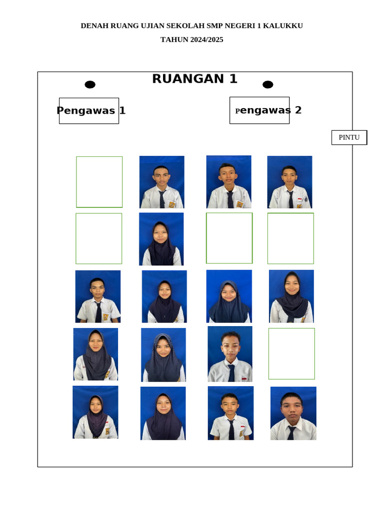 Denah Ruang Ujian | PDF